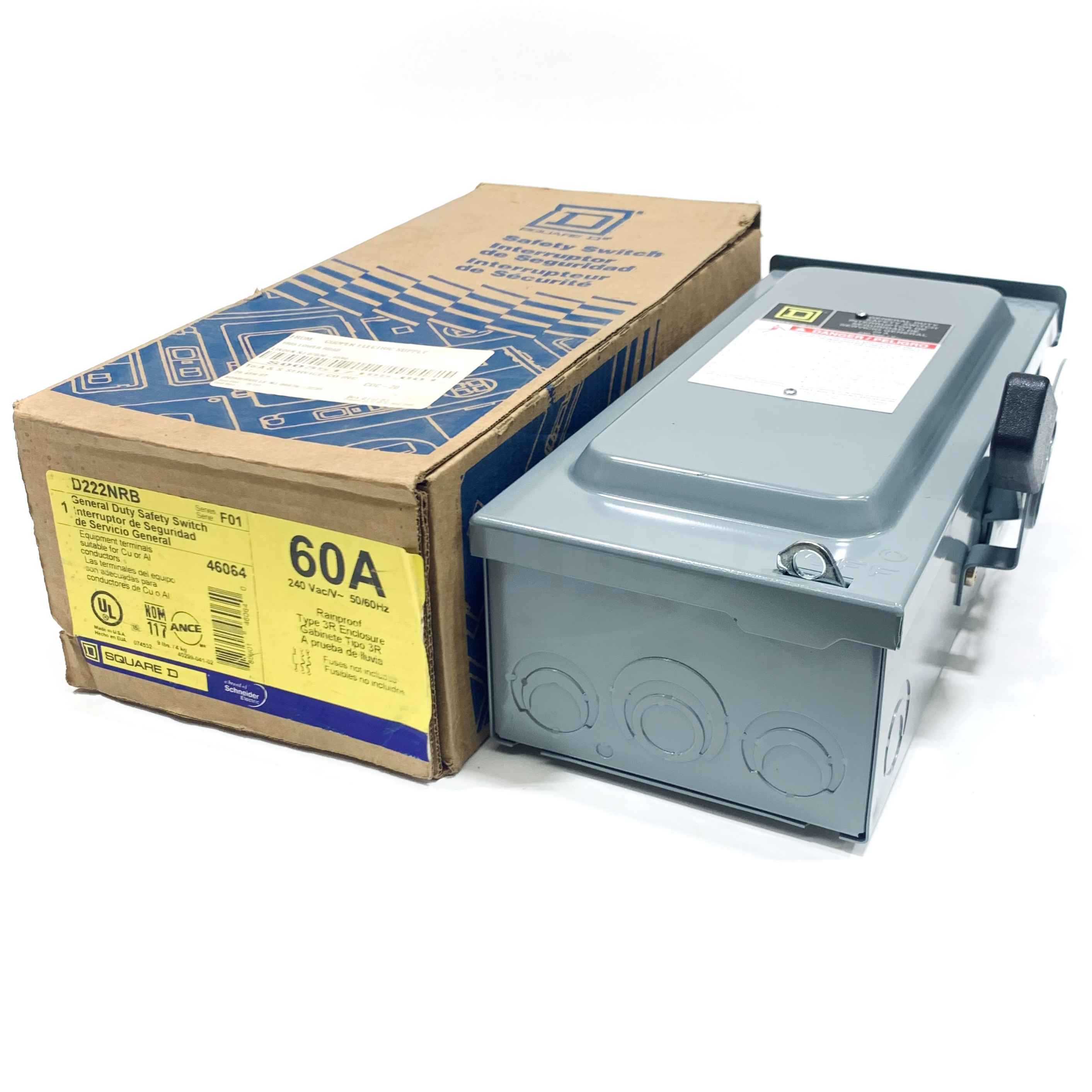 D222NRB Square D General Duty Safety Switch, 60A, 240V, 50/60Hz ...